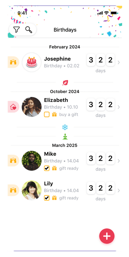 Birthday Countdown & Reminders